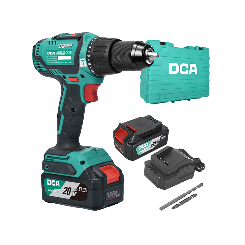 Safari Group | TALADRO PERCUTOR 20V BRUSHLESS 13MM 60N.M 22+2 B:4.0AHX2 MALETIN