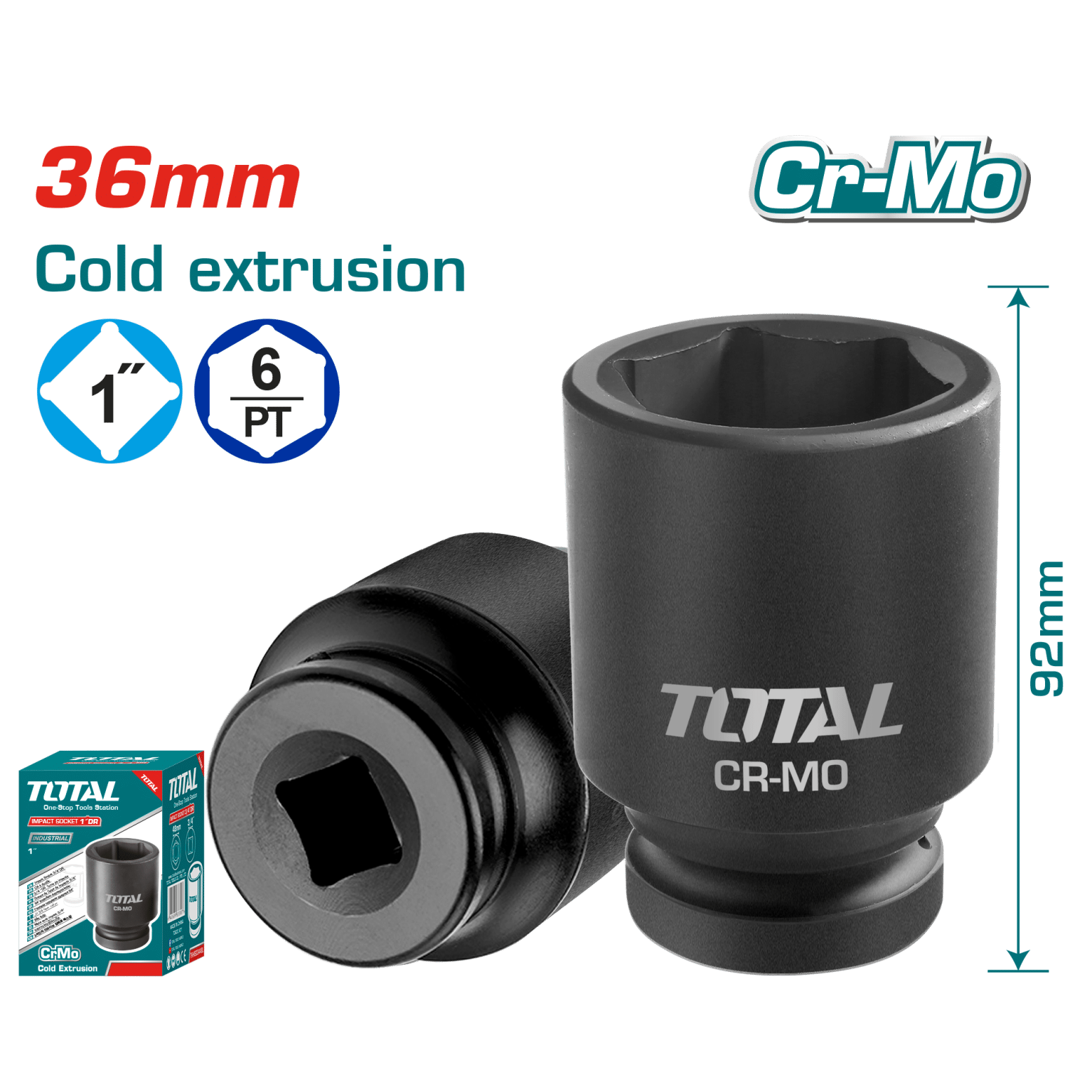 Safari Group | SOCKET IMPACTO DR 1 PULG 36X90MM CRMO INDUSTRIAL