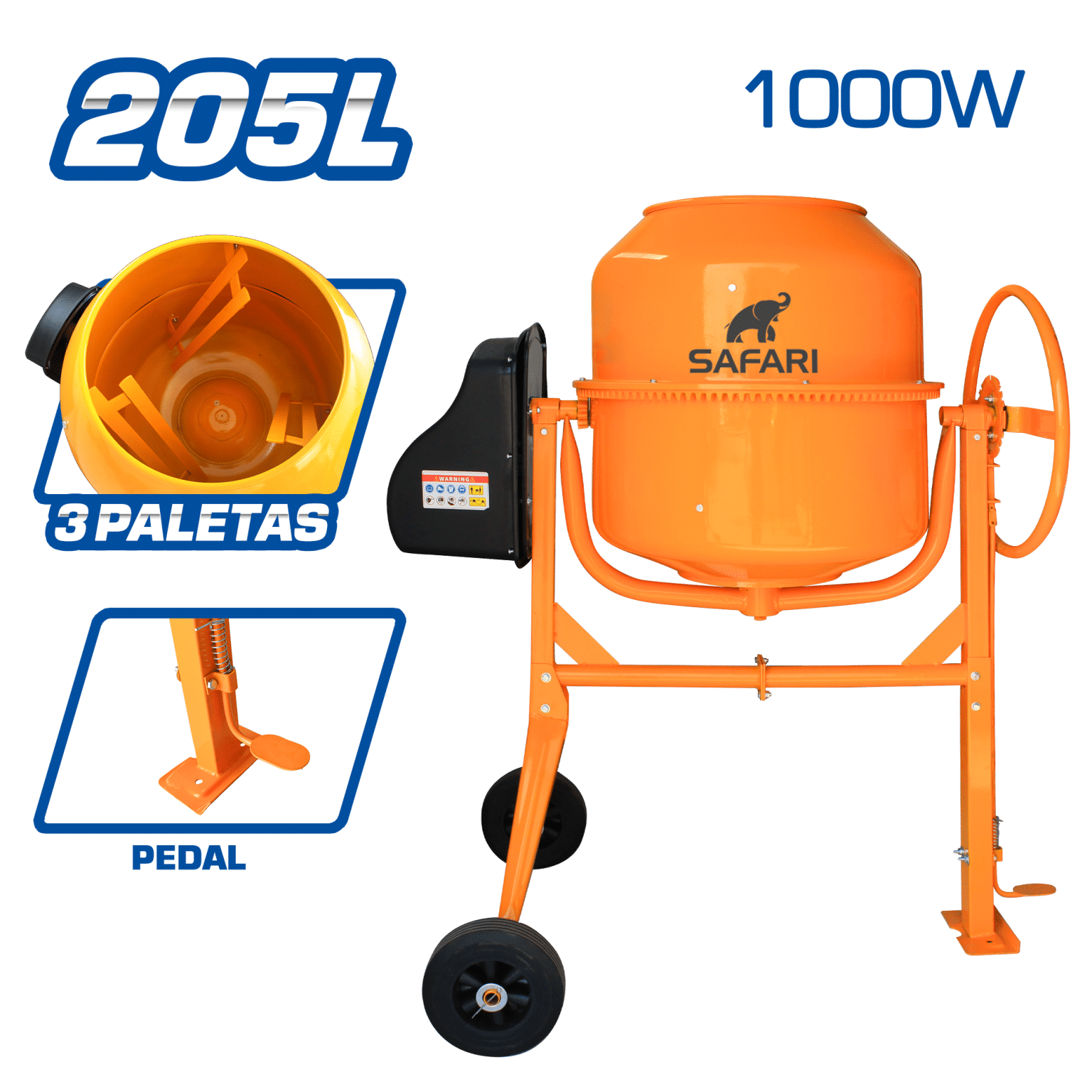 Safari Group | MEZCLADORA DE CONCRETO 205L 1000W