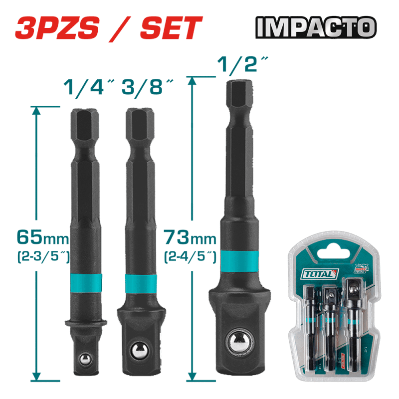 Safari Group | SET EXTENCIONES SOCKET DE IMPACTO 3PCS 1/4 HEX 50BV30